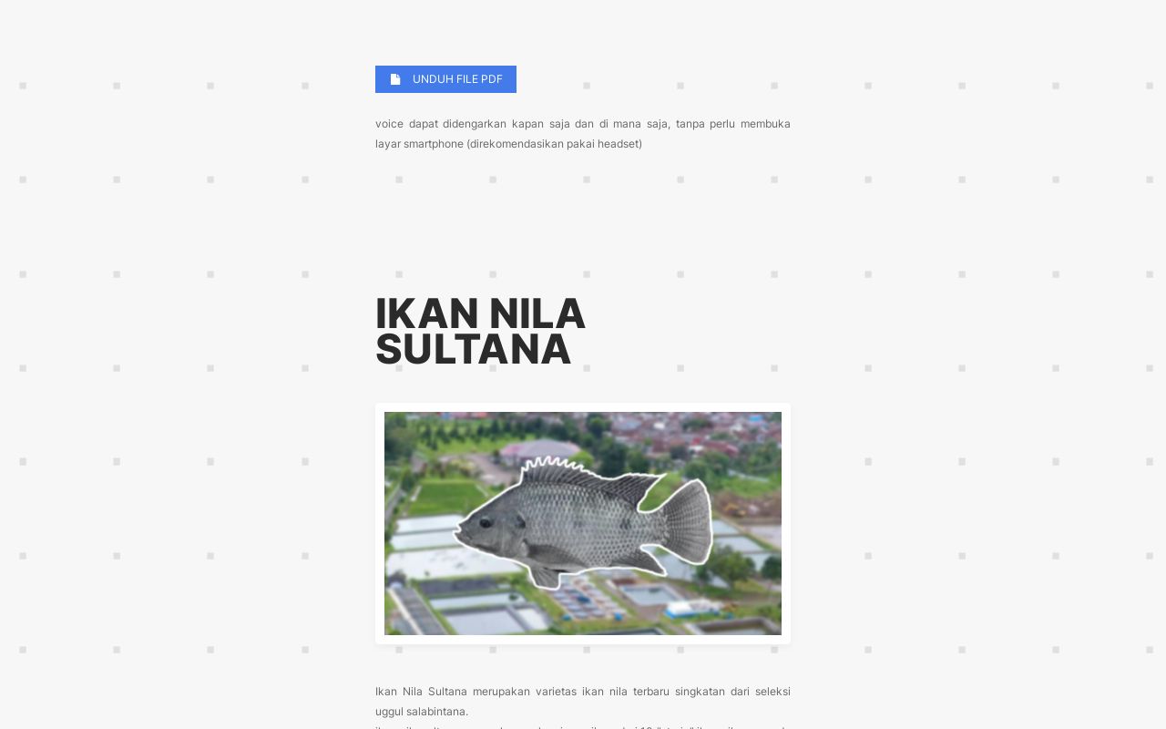 IKAN NILA SULTANA